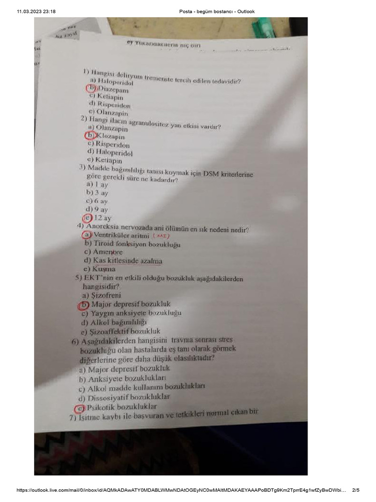 Psikiyatri Ã Ä Mä Å - Tã Rkã E2 | PDF