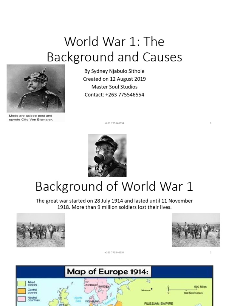 Topic 2 World War 1 - Background and Causes (Short and Long Term) | PDF ...
