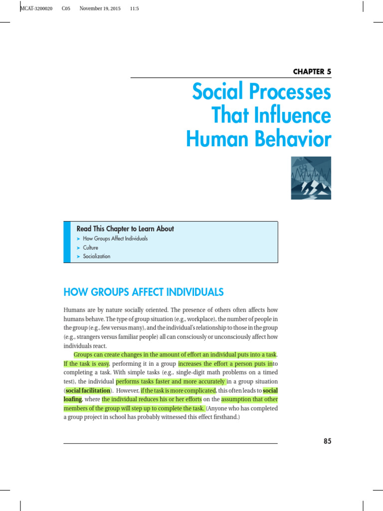 MCAT PSY chapter 5 | PDF | Conformity | Deviance (Sociology)
