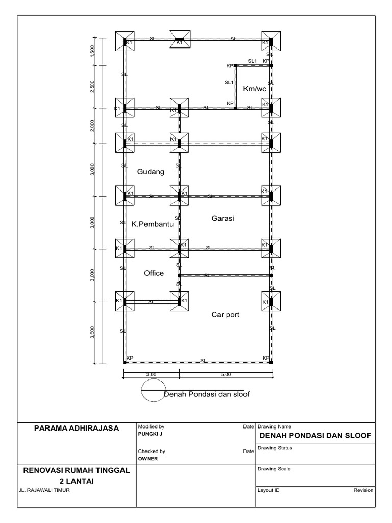 Denah Pondasi Dan Sloof | PDF