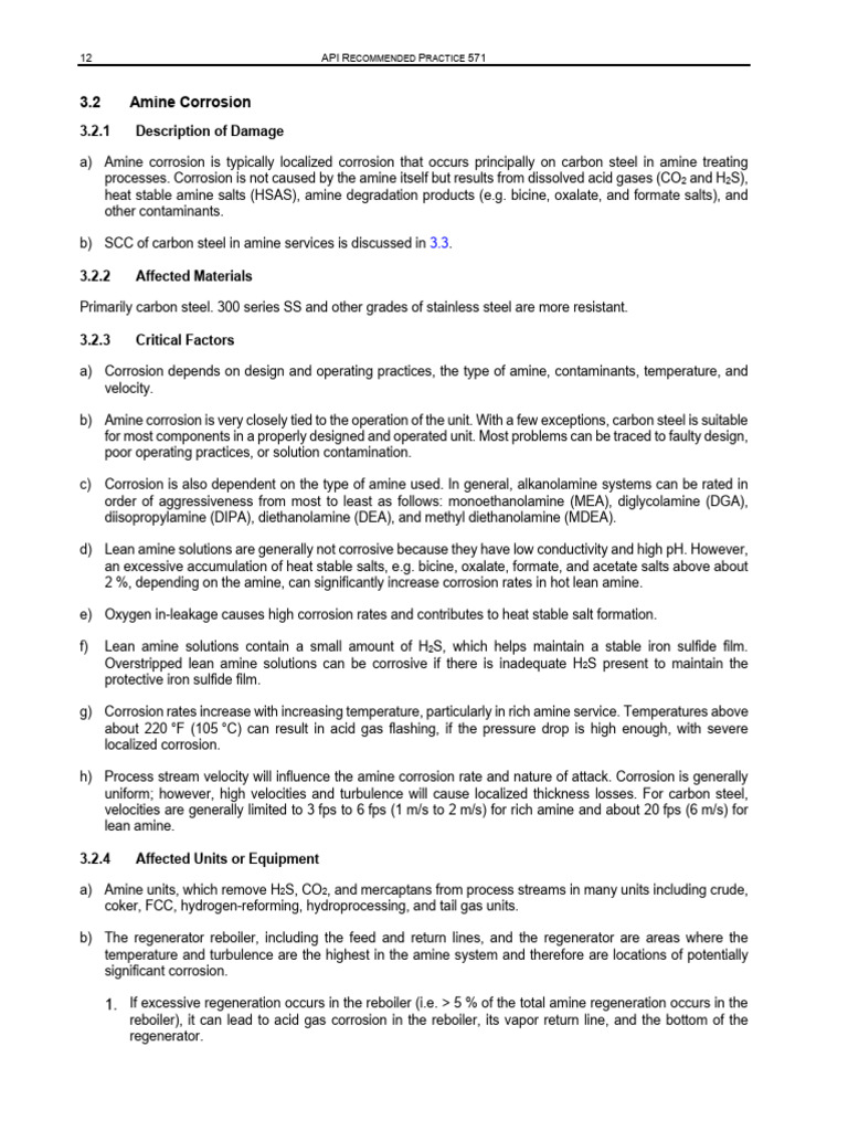 API RP 571-Amine Corrosion | PDF | Corrosion | Chemical Process Engineering