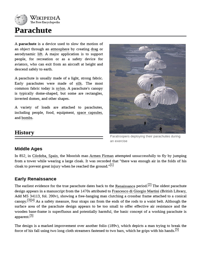 Parachute | PDF | Parachute | Parachuting