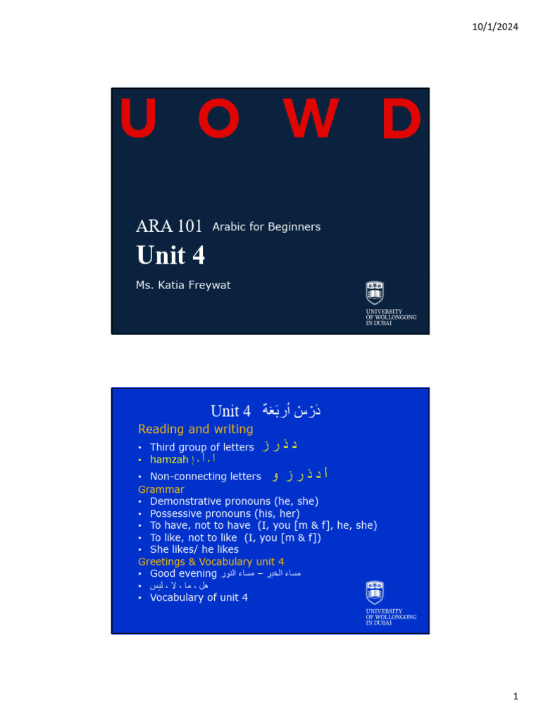 Unit 4-ARA101 | PDF | Phonetics | Language Mechanics