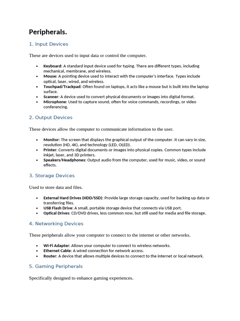 Peripherals | PDF | Laptop | Computer Keyboard