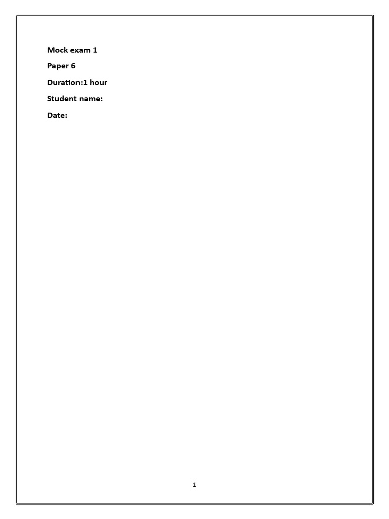 Mock Exam 1 Paper 6 | PDF