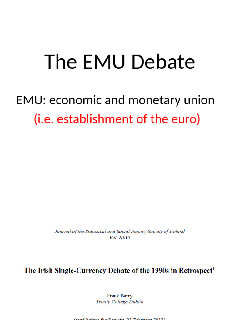 Lecture 4, EMU, Economic and Monetary Union in Europe | PDF | Economic ...
