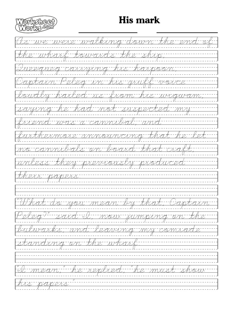 WorksheetWorks His Mark 2 | PDF