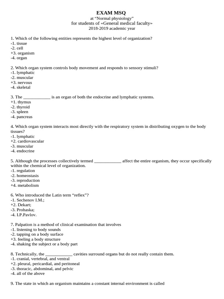 Exam | PDF | Motor Neuron | Chemical Synapse