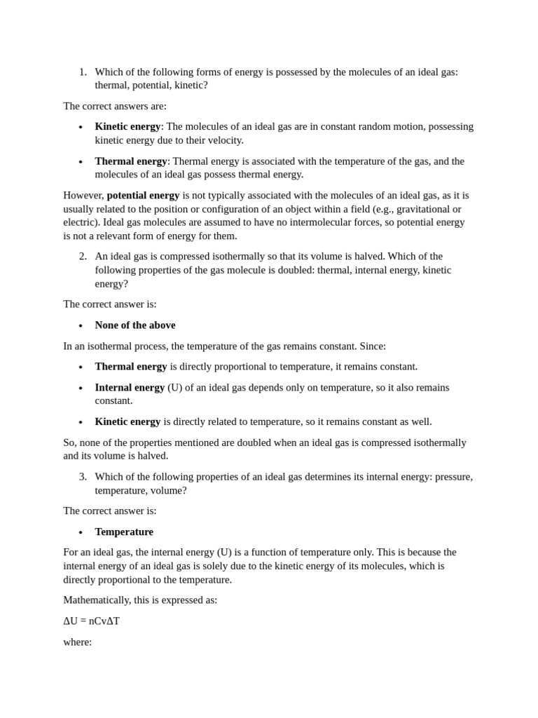 Physics and Chemistry Concepts | PDF | Gases | Mitochondrion