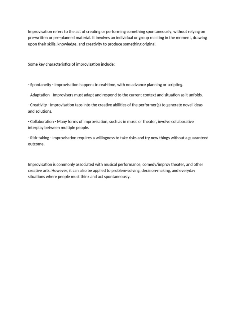 Improvisation R-WPS Office | PDF