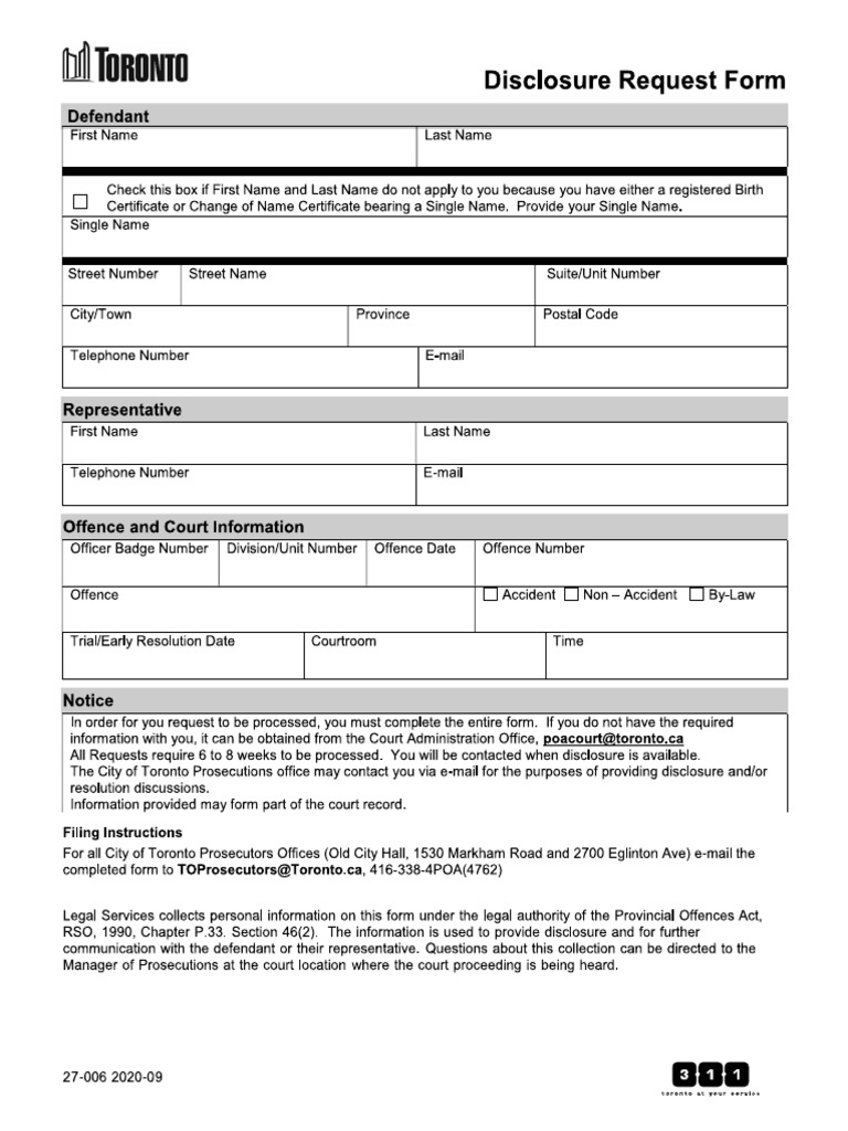 Disclosure Request Form - PDF version | PDF