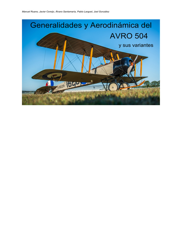 Avro 504: Historia y Evolución | PDF | Bombardeo | Aeronave