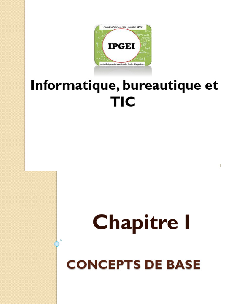 Cours 3 - Informatique, Bureautique Et TIC | PDF | Microsoft Excel | ASCII