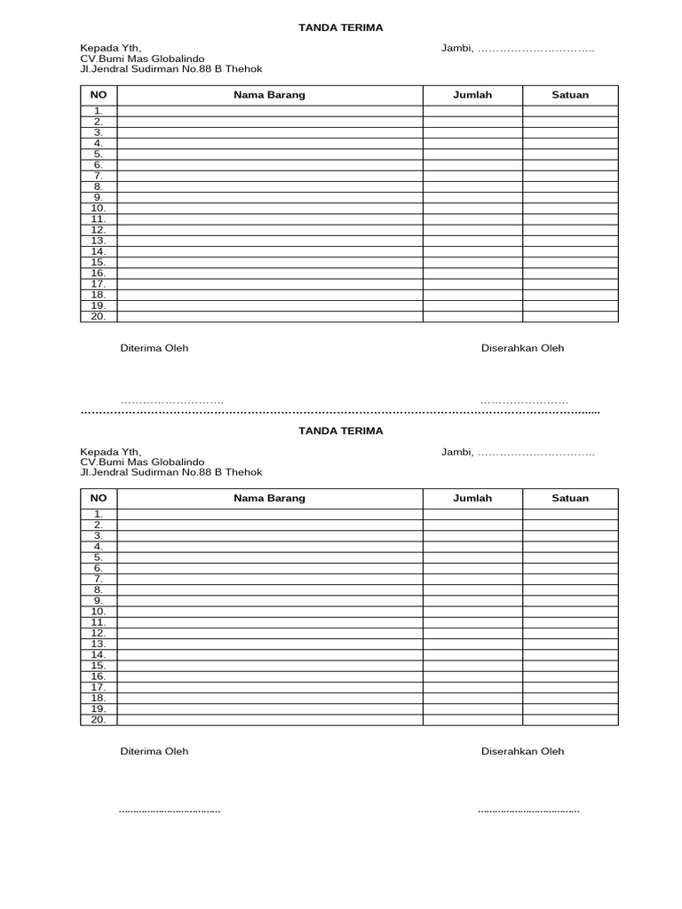 TANDA TERIMA | PDF