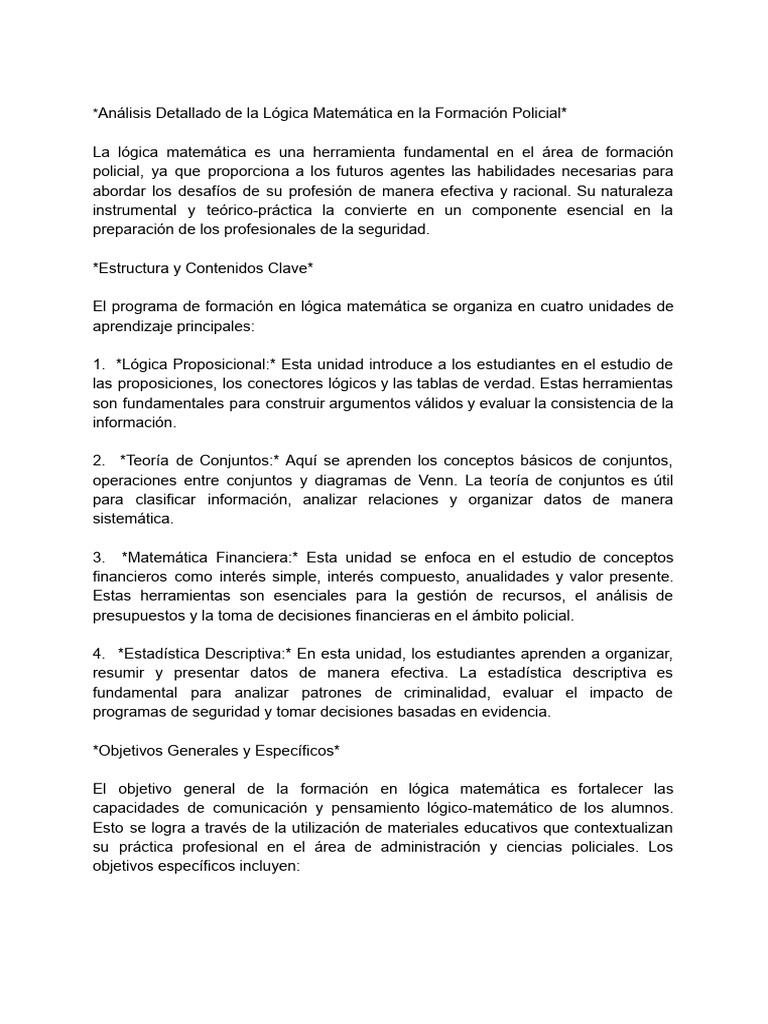 Lógica Matemática (Área Policial) | PDF | Matemáticas | Lógica