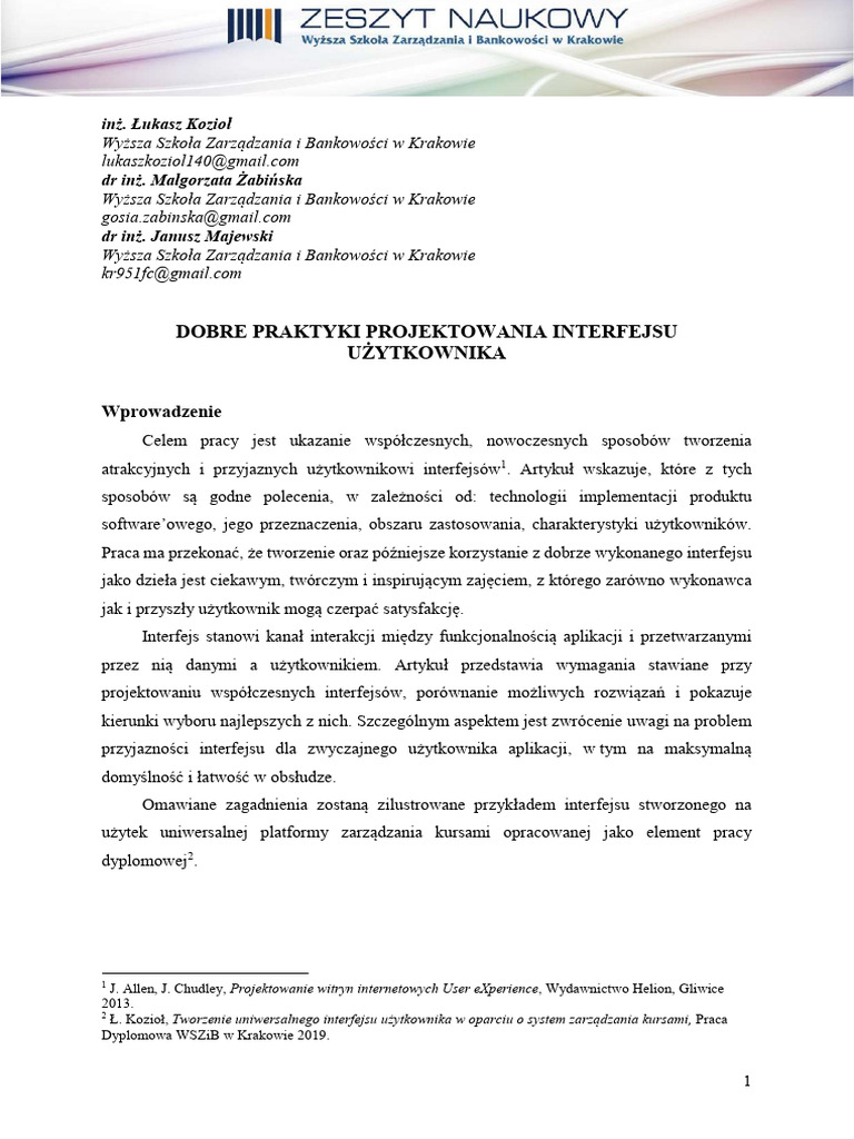 Dobre Praktyki Projektowania Interf | PDF
