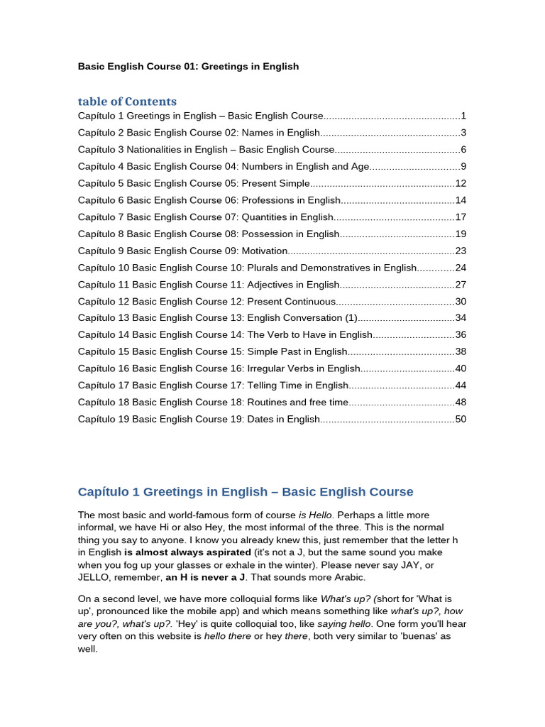 Basic English Course A2 | PDF | English Language | Plural