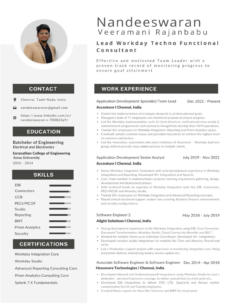 Nandeeswaran - Workday - Resume - Nandee2 Raj | PDF