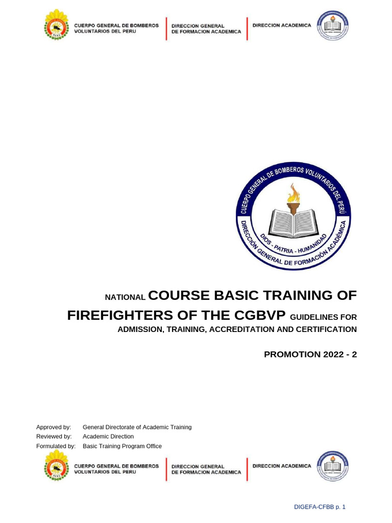 Guidelines For The Basic Firefighter Training Course 2022-2 20220417 | PDF | Fires | Firefighting