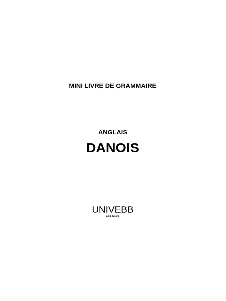Mini Livre de Grammaire Danoise | PDF | Genre grammatical | Nombre ...