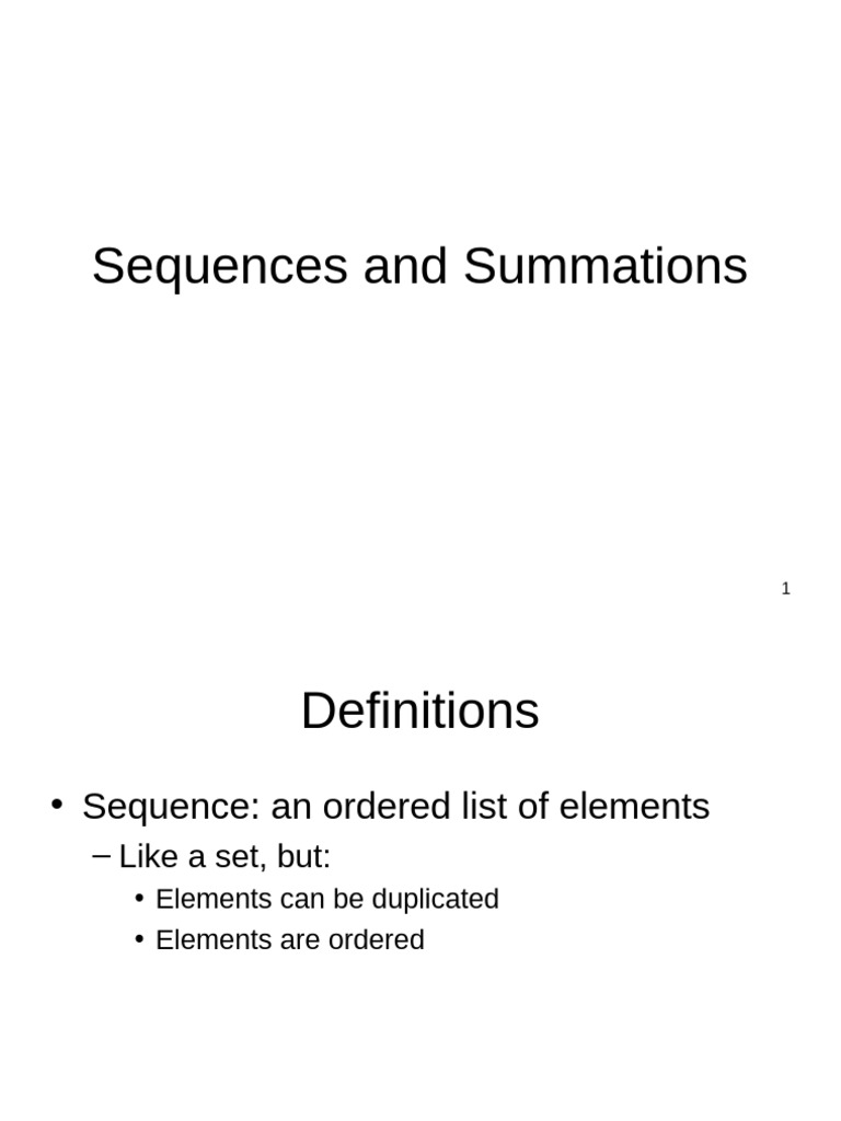 Ch5 Sequences and Summations | PDF | Sequence | Summation