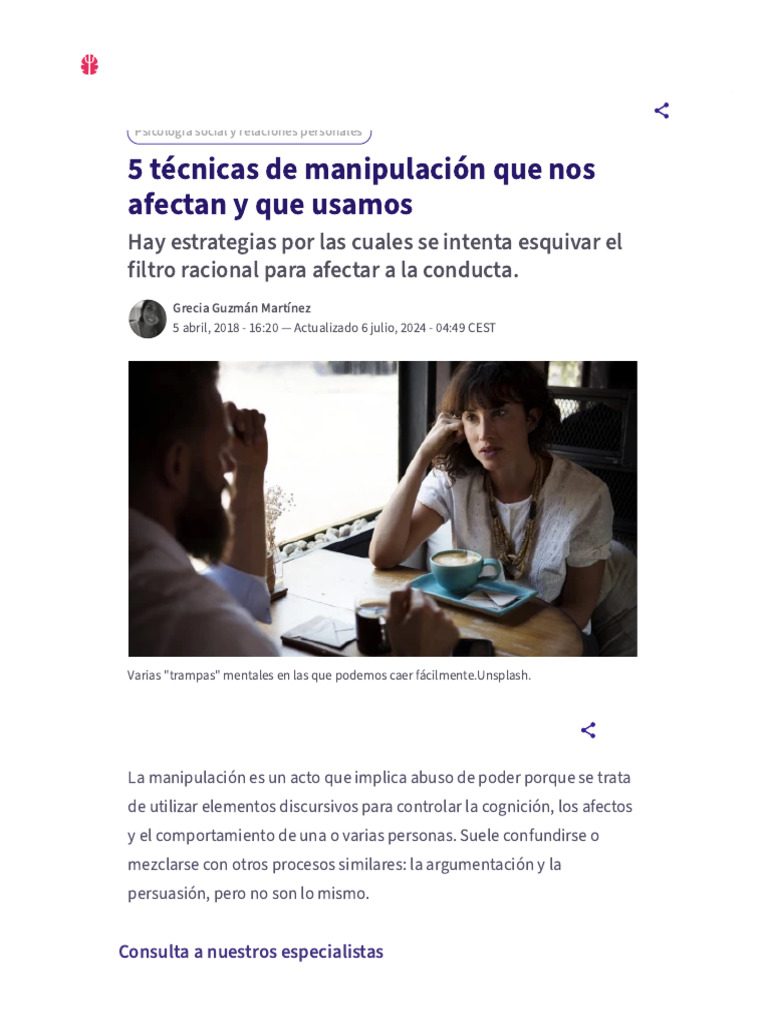 Técnicas Comunes de Manipulación | PDF | Sicología | Persuasión