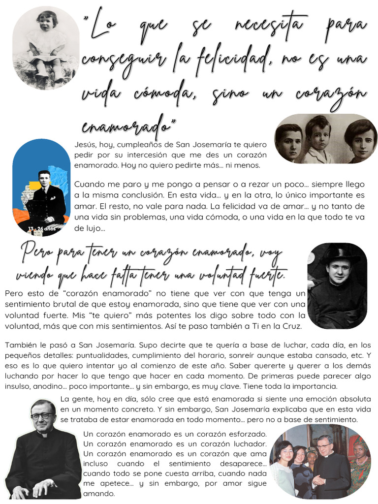 Cumpleaños de San Josemaría - 20250109 - 070929 - 0000 | PDF | Amor