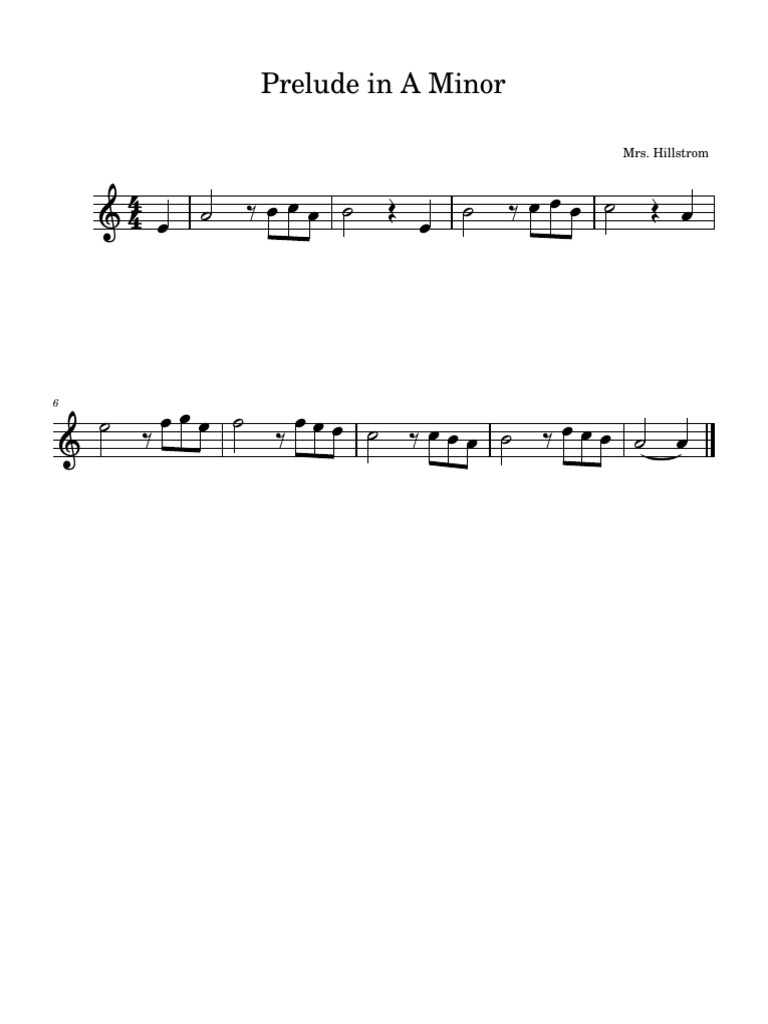 Prelude in a Minor | PDF