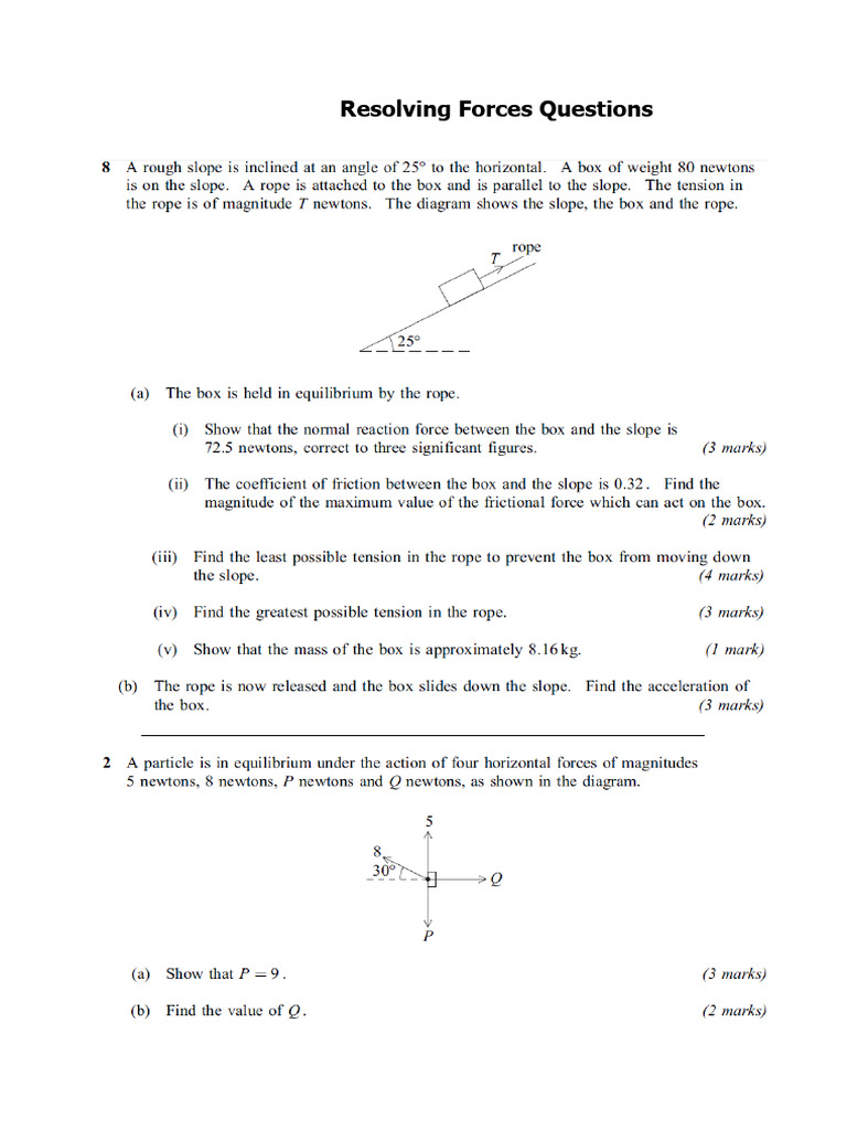Resolving Forces | PDF