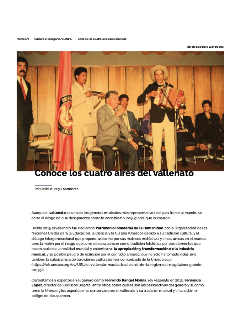 Conoce Los Cuatro Aires Del Vallenato - Señal Colombia | PDF