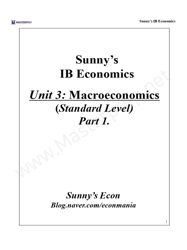Unit.3 Sunny Kim New IB Macro SL Part.1 Teaching Note | PDF | Gross ...