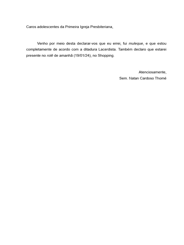 Carta à UPA 19.01.24 | PDF