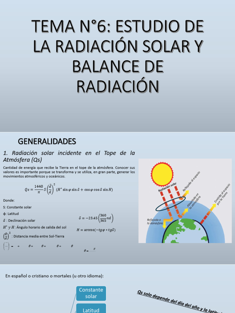 TEMA N°6 - Estudio de Radiacion | PDF | Dom | Radiación