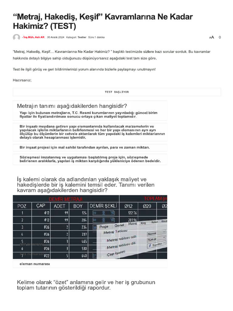 10 - Metraj Hesaplari | PDF