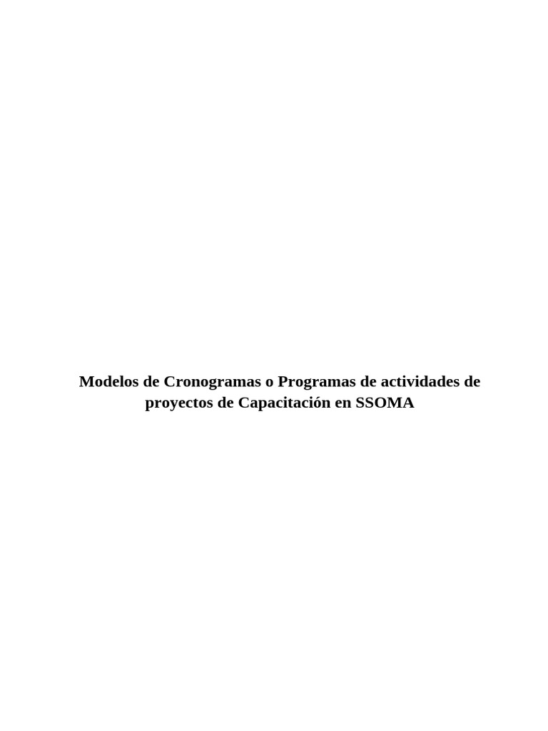 Modelos de Cronogramas o Programas de actividades de | PDF