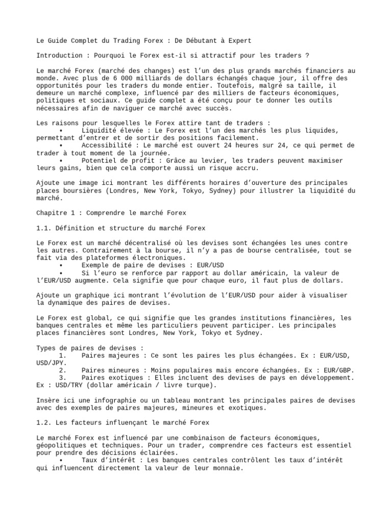 Guide Complet du Trading Forex PDF | PDF | Forex | Opérateur de marché