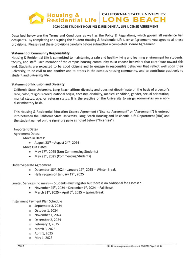 Housing Agreement | PDF