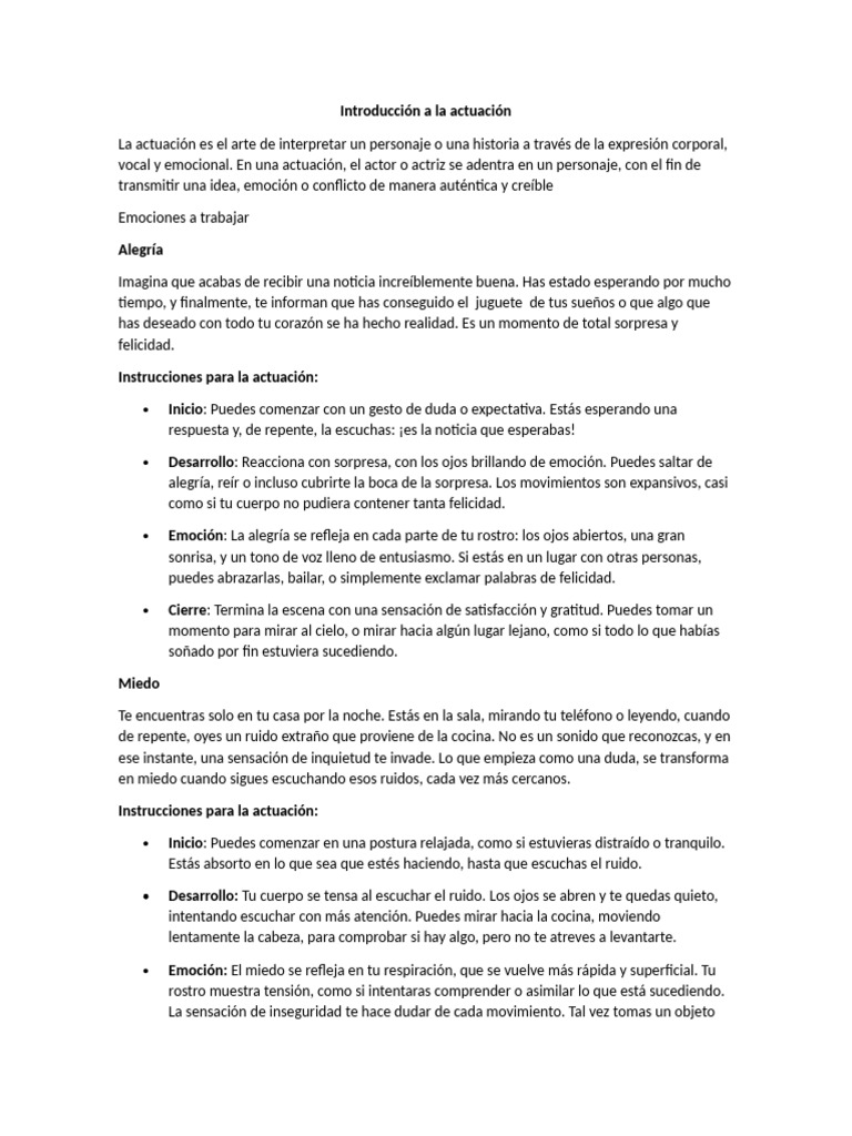 Introducción A La Actuación | PDF | La risa | Las emociones