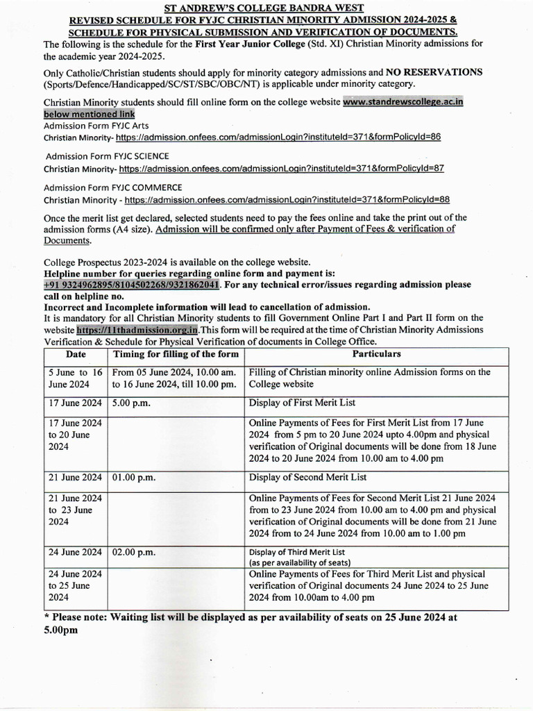 Revised Notice XI Admission 2024 2025 | PDF