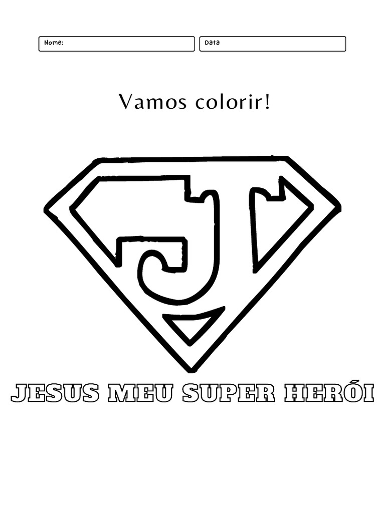 Atividades Gratuita - Jesus Meu Super Herói | PDF