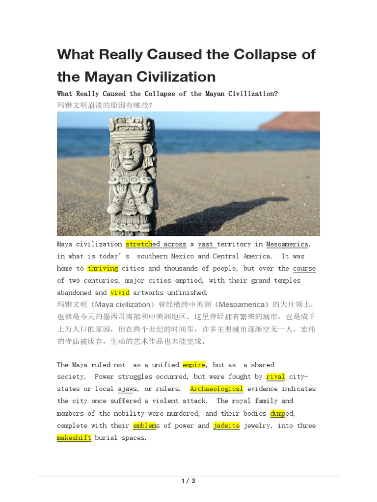 What Really Caused The Collapse of The Mayan Civilization | PDF | Maya ...