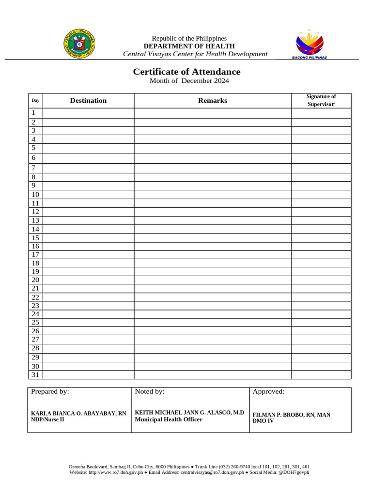 Cerificate-of-Attendance November 2024 | PDF