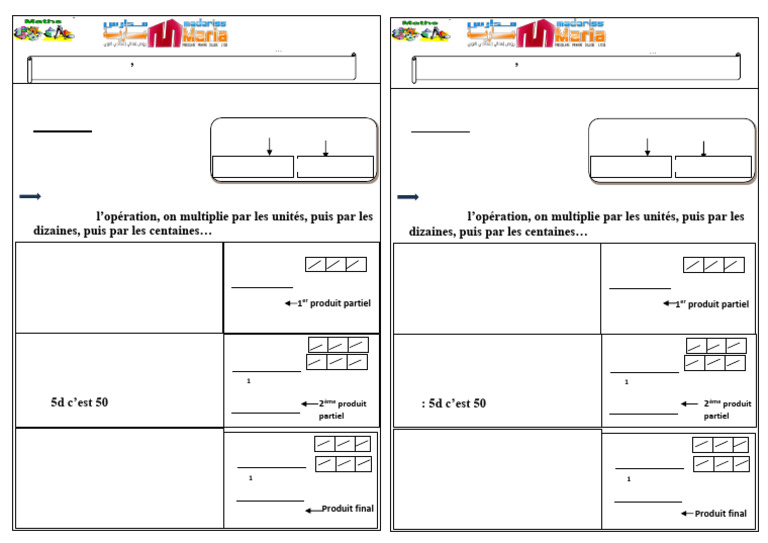 Multiplication D-Un Nombre Par Un Nombre - 2 Chiffres | PDF ...
