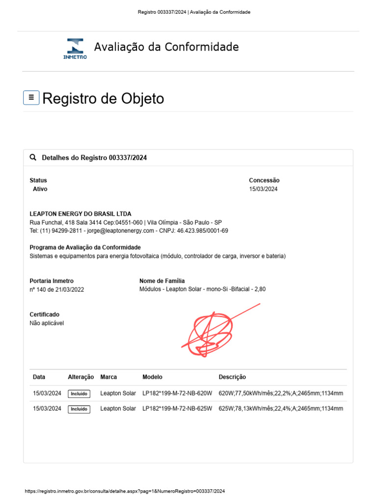 INMETRO - Leapton Panther 620 LP182199-M-72-NB | PDF