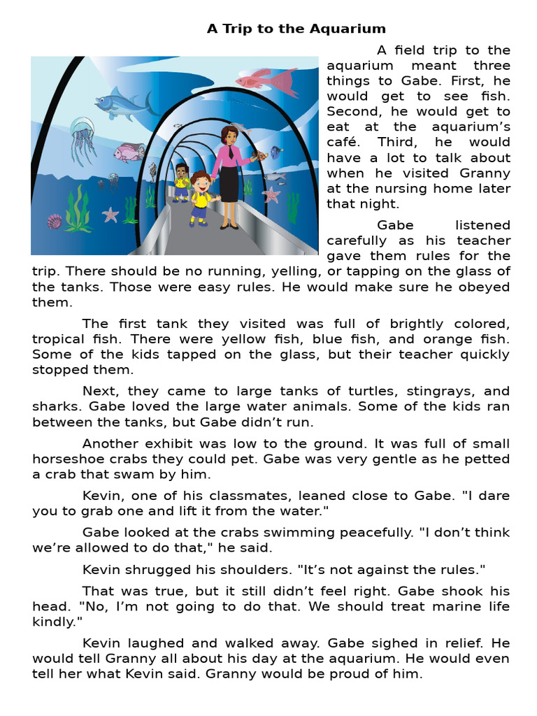 Gabe's Memorable Aquarium Trip | PDF