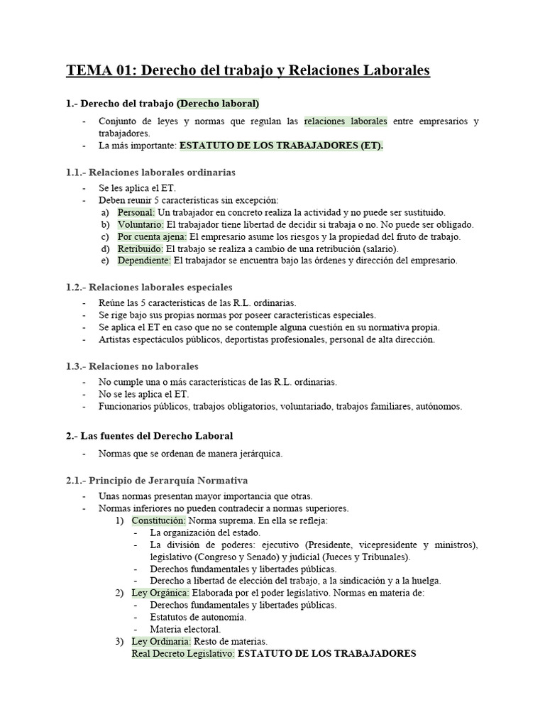 Formacion y Orientacion Laboral - Resumen | PDF | Derecho laboral | Salario