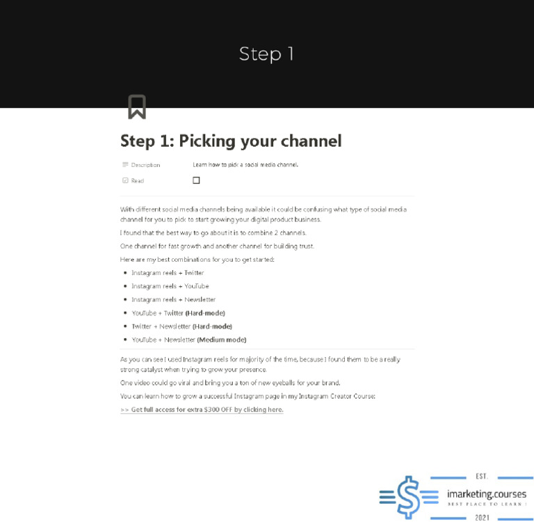 03-Step 1 - Picking Your Channel | PDF