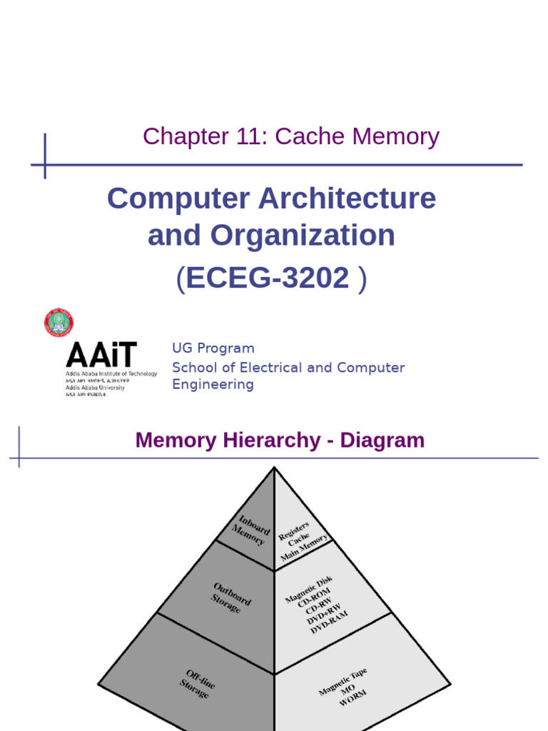Computer Architecture&O (ECEG-3163) 08 Cache Memory | PDF | Cpu Cache | Central Processing Unit