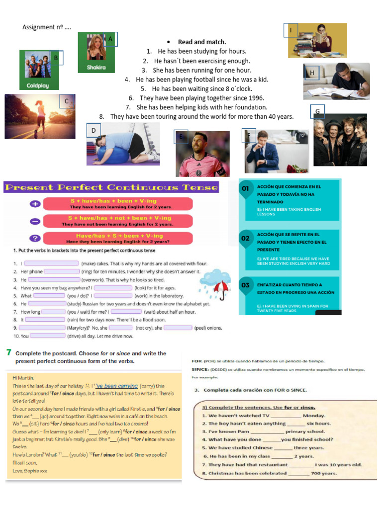 Assignment nº - Present perfect continuous (1) | PDF