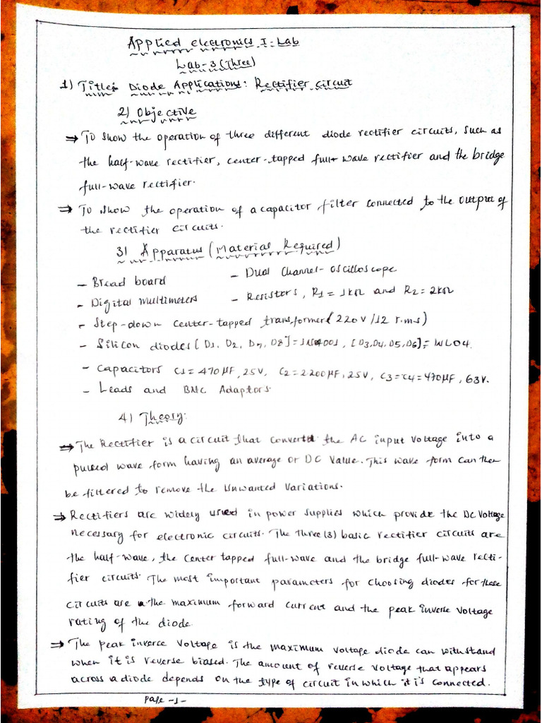 Applied Electronics Lab 3&4 | PDF